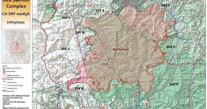 Red Salmon Fire Grows to over 130,000 Acres, Remains 31 Percent ...