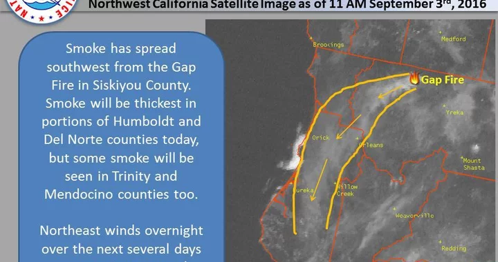 Smoke From 20,000-Acre Gap Fire Blows Into Humboldt | Lost Coast ...