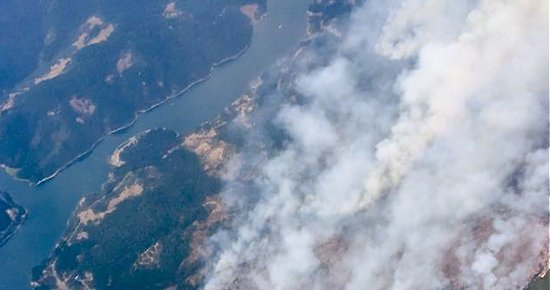 Aerial Photos from Ruth Lake Wildfire; Highway 36 Closed at Humboldt ...