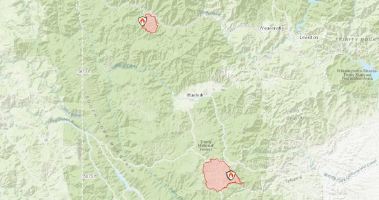 Highways 299 and 36 Closed as Trinity County Wildfires Continue to Grow ...