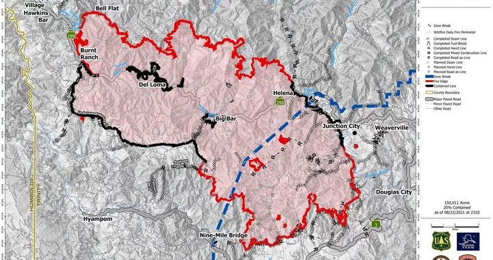 FIRE UPDATE: Monument Fire Inches Toward Hayfork; Northern Edge of ...