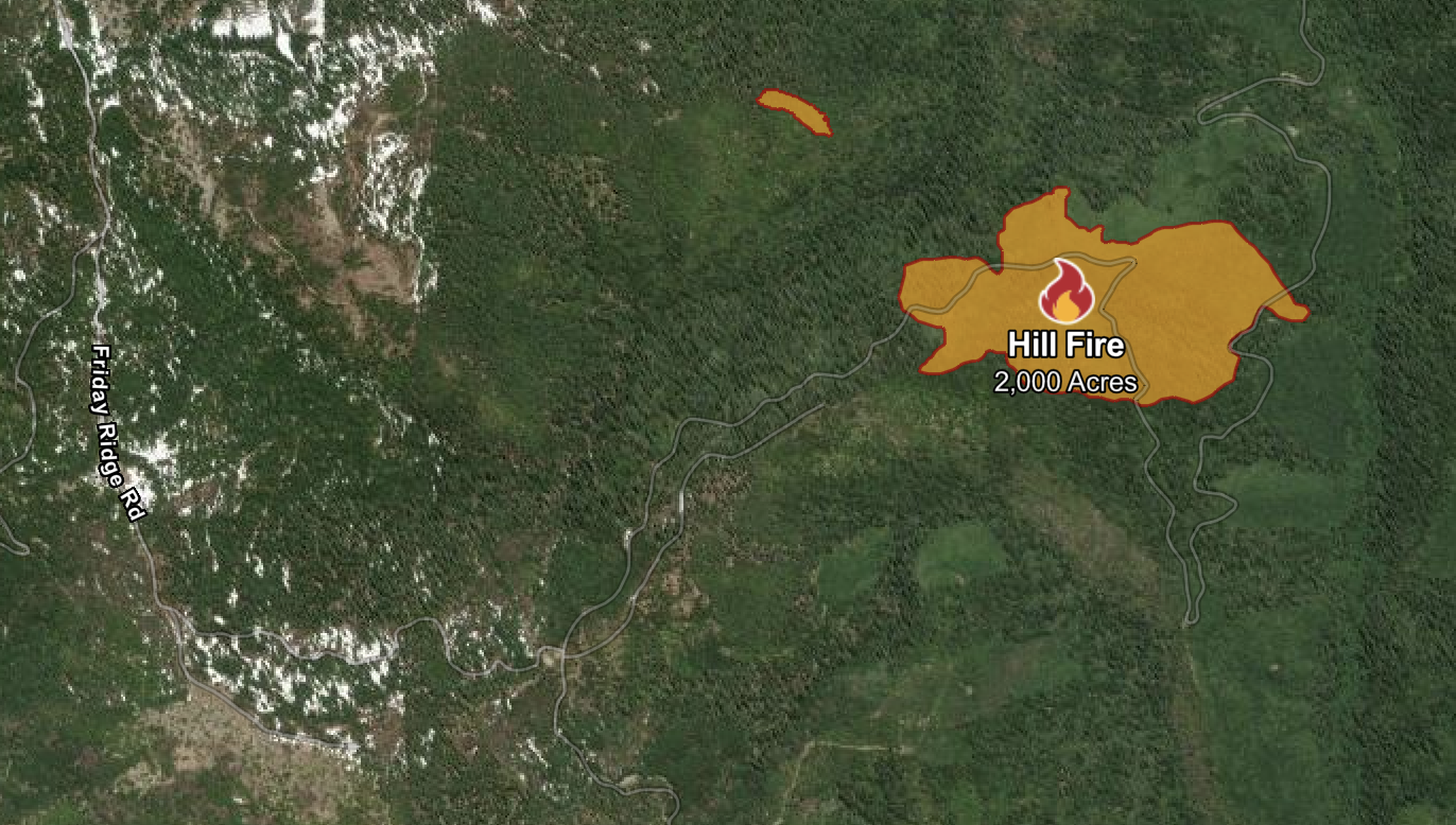 'Hill Fire' Near Willow Creek Explodes to 2,000 Acres; Residents ...